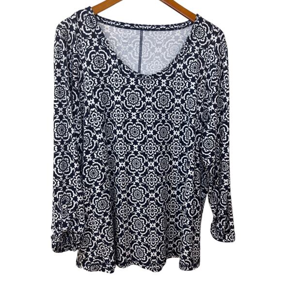 Talbots | Tops | T By Talbots Upf 5 Top 2x Women Navy Blue Plus Size ...